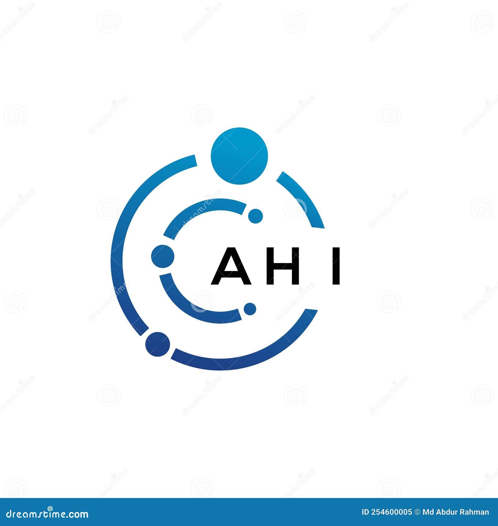 AHI Letter Logo Design on Black Background. AHI Creative Initials ...