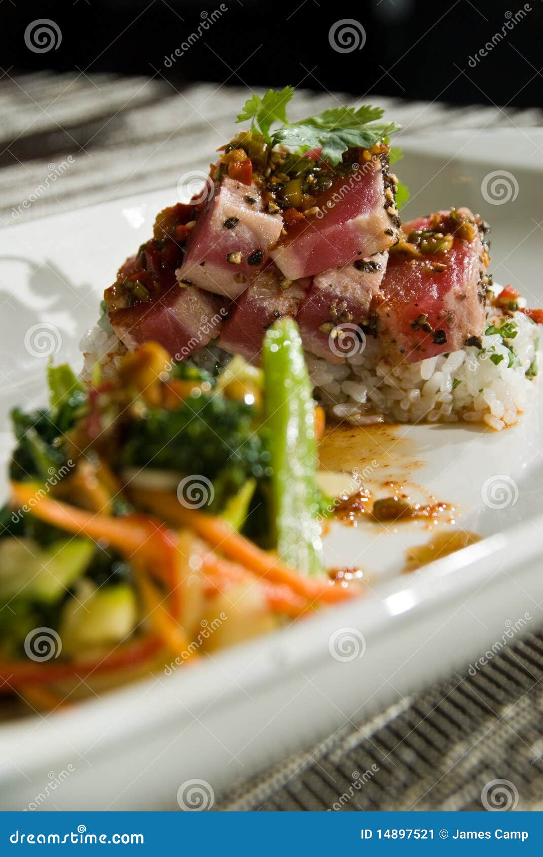 Ahi tuna stock image. Image of rice, healthy, pepper - 14897521