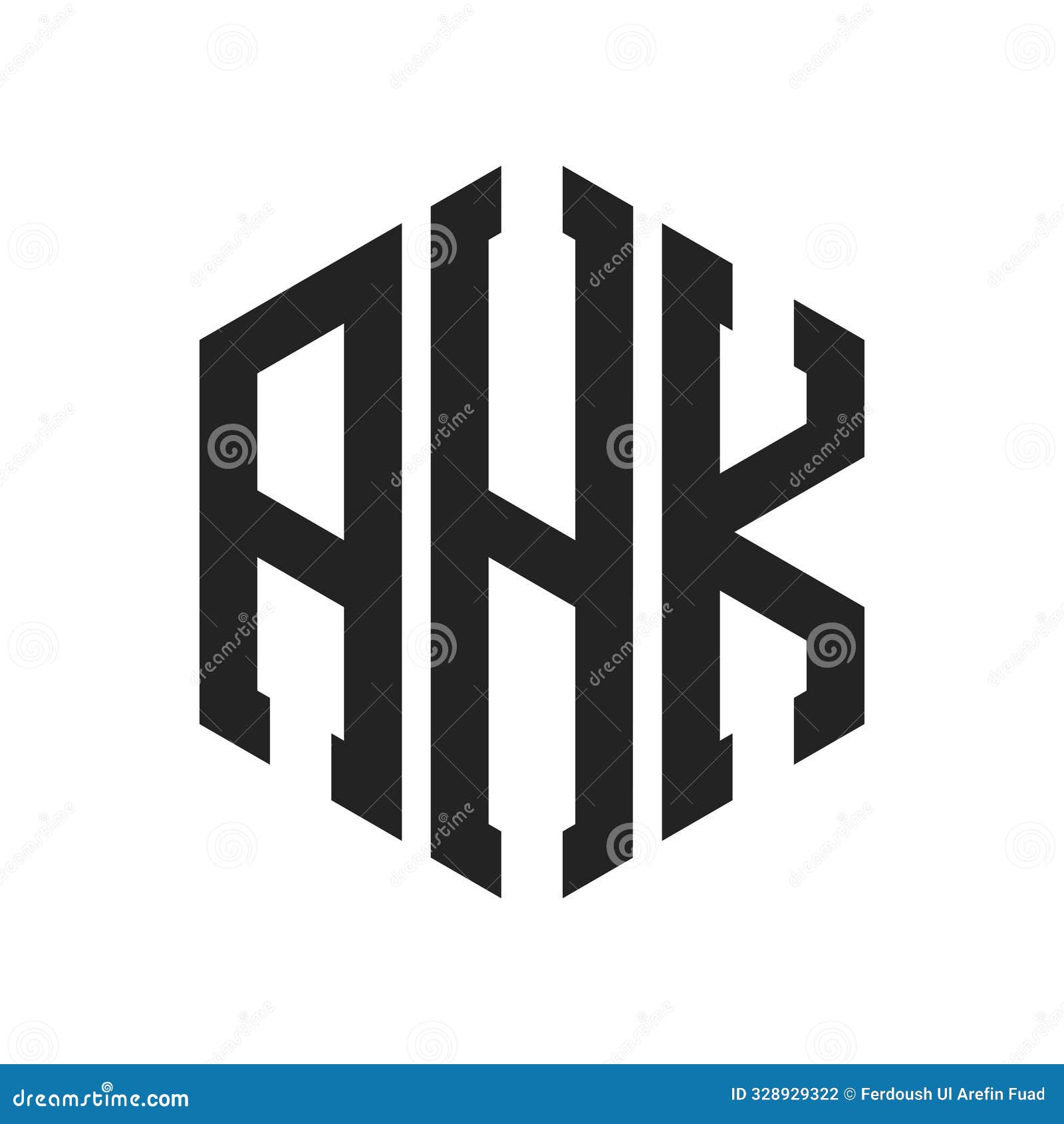 AHK Logo Design. Initial Letter AHK Monogram Logo Using Hexagon Shape ...