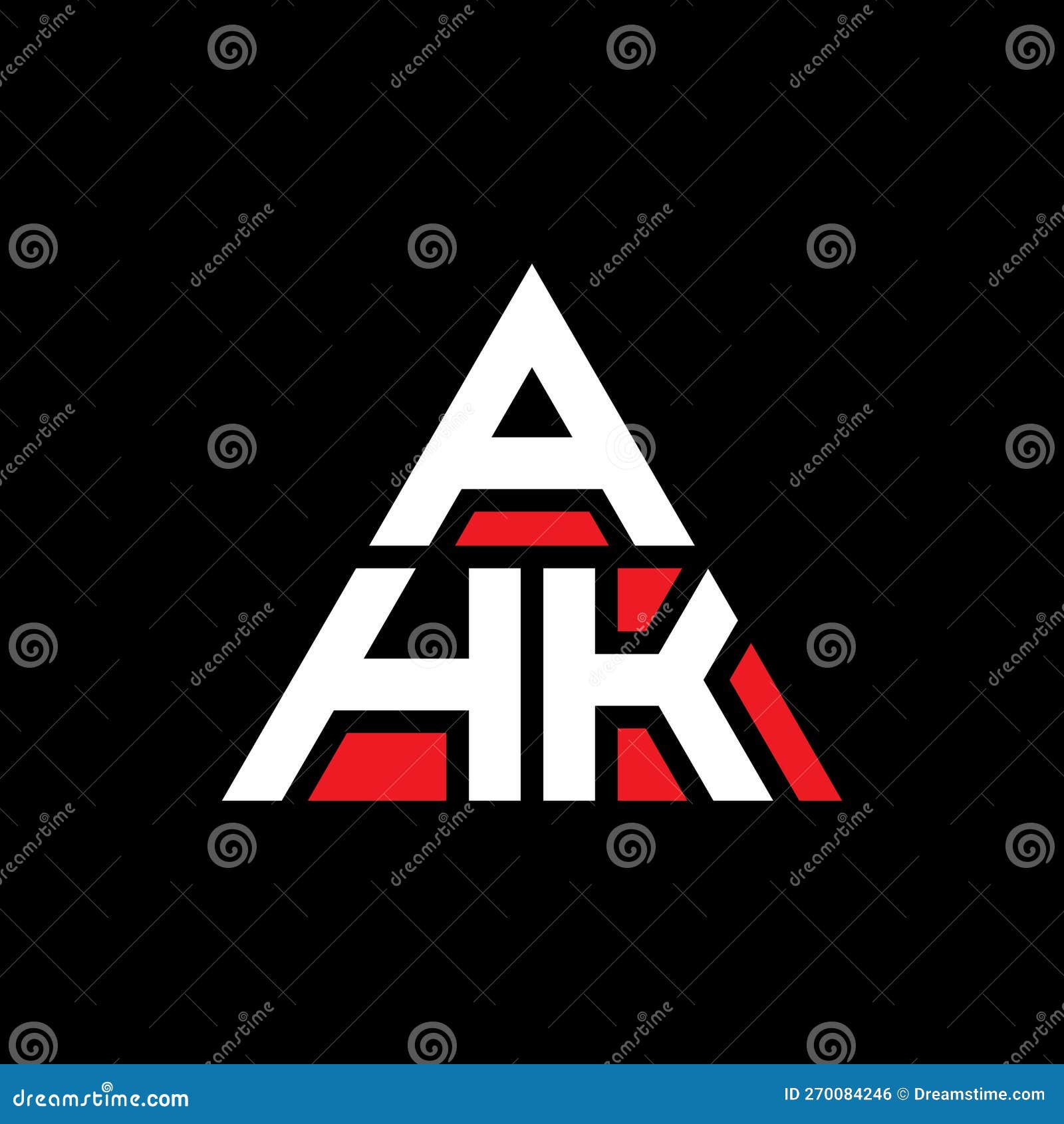 AHK Triangle Letter Logo Design with Triangle Shape. AHK Triangle Logo ...