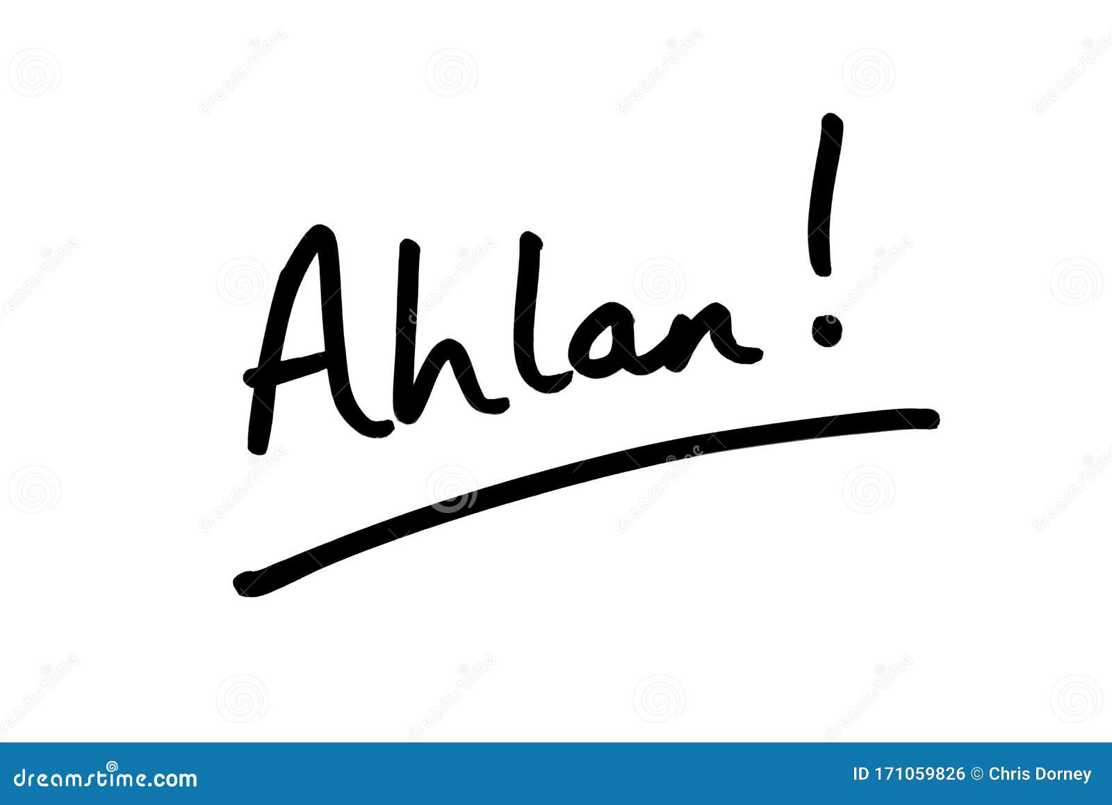 Ahlan Or Hello, Written In Arabic Calligraphy, Isolated On White ...