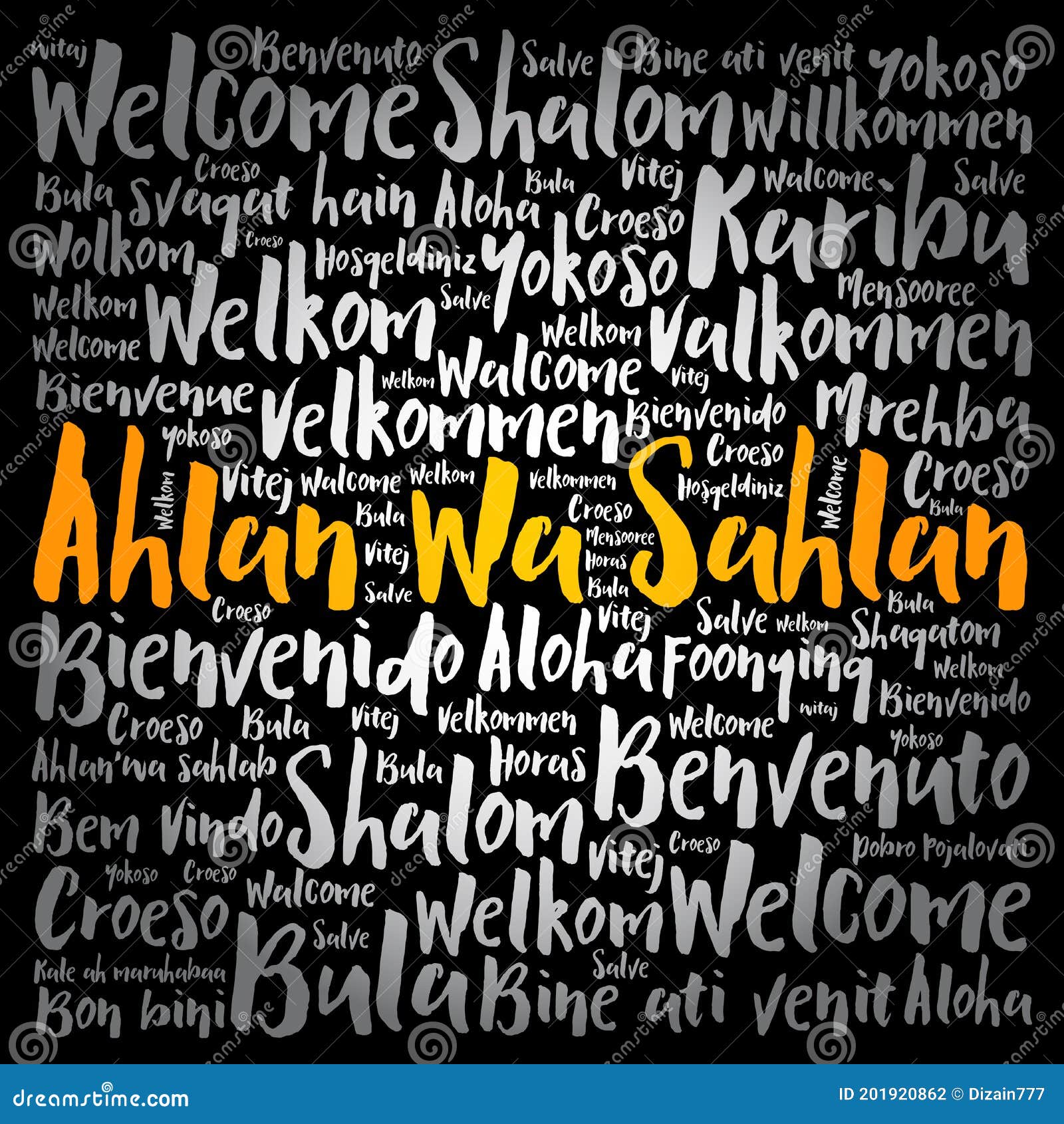 Ahlan Wa Sahlan (Welcome in Arabic) Word Cloud Stock Illustration ...