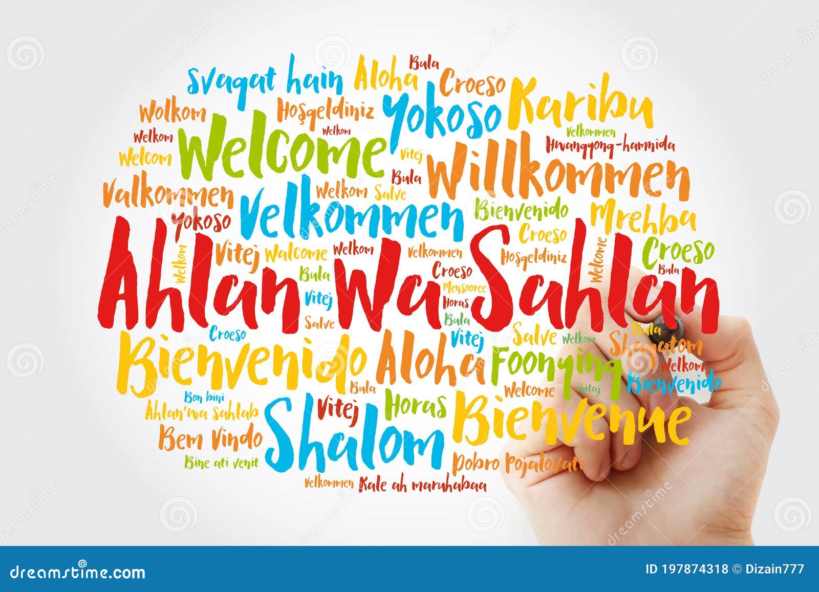 Ahlan Wa Sahlan Welcome in Arabic Word Cloud in Different Languages ...