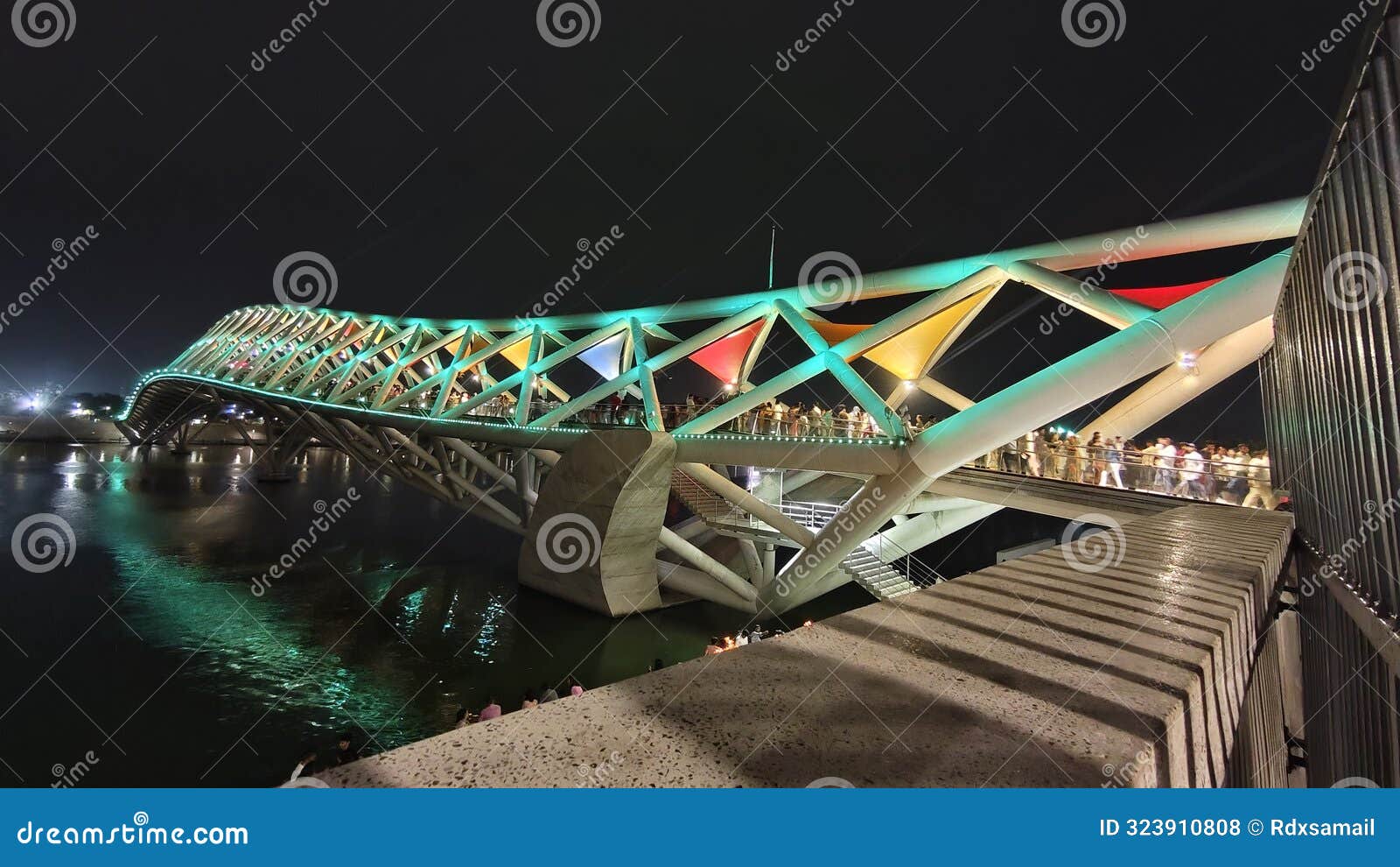 Ahmedabad Sabarmati River Front Atal Bridge Editorial Stock Photo ...