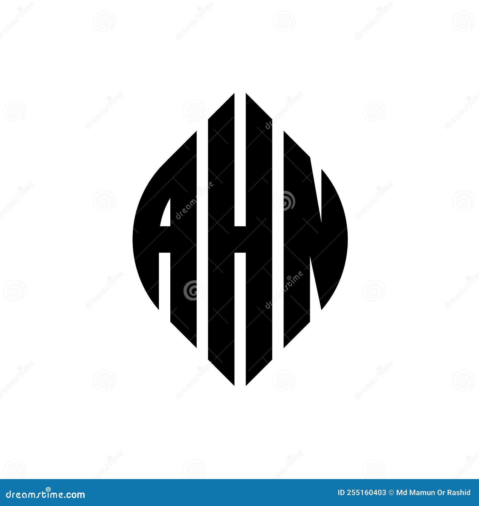 AHN Circle Letter Logo Design with Circle and Ellipse Shape. AHN ...