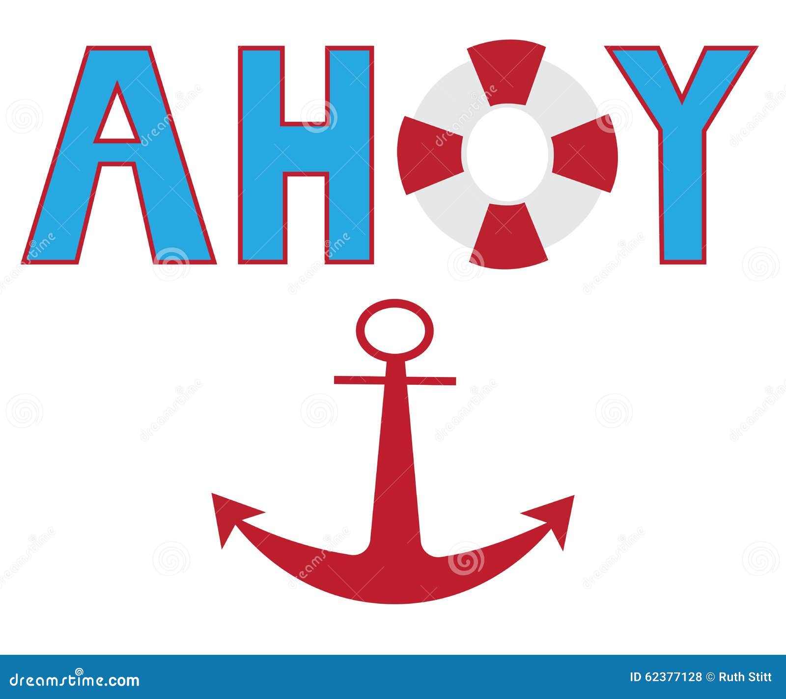 Ahoy Anchor stock vector. Illustration of personal, marine - 62377128