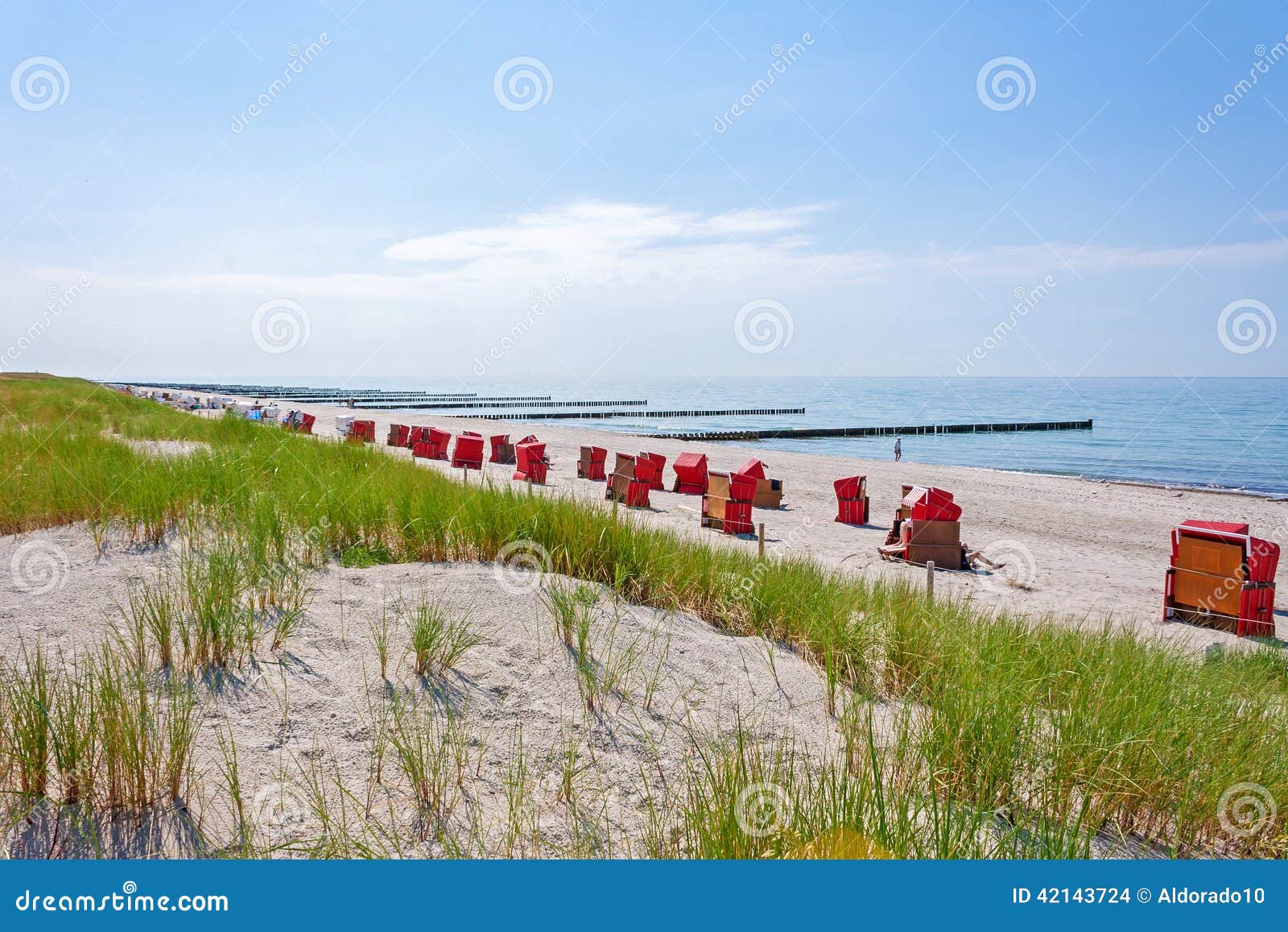 Ahrenshoop beach stock photo. Image of breakwater, grass - 42143724