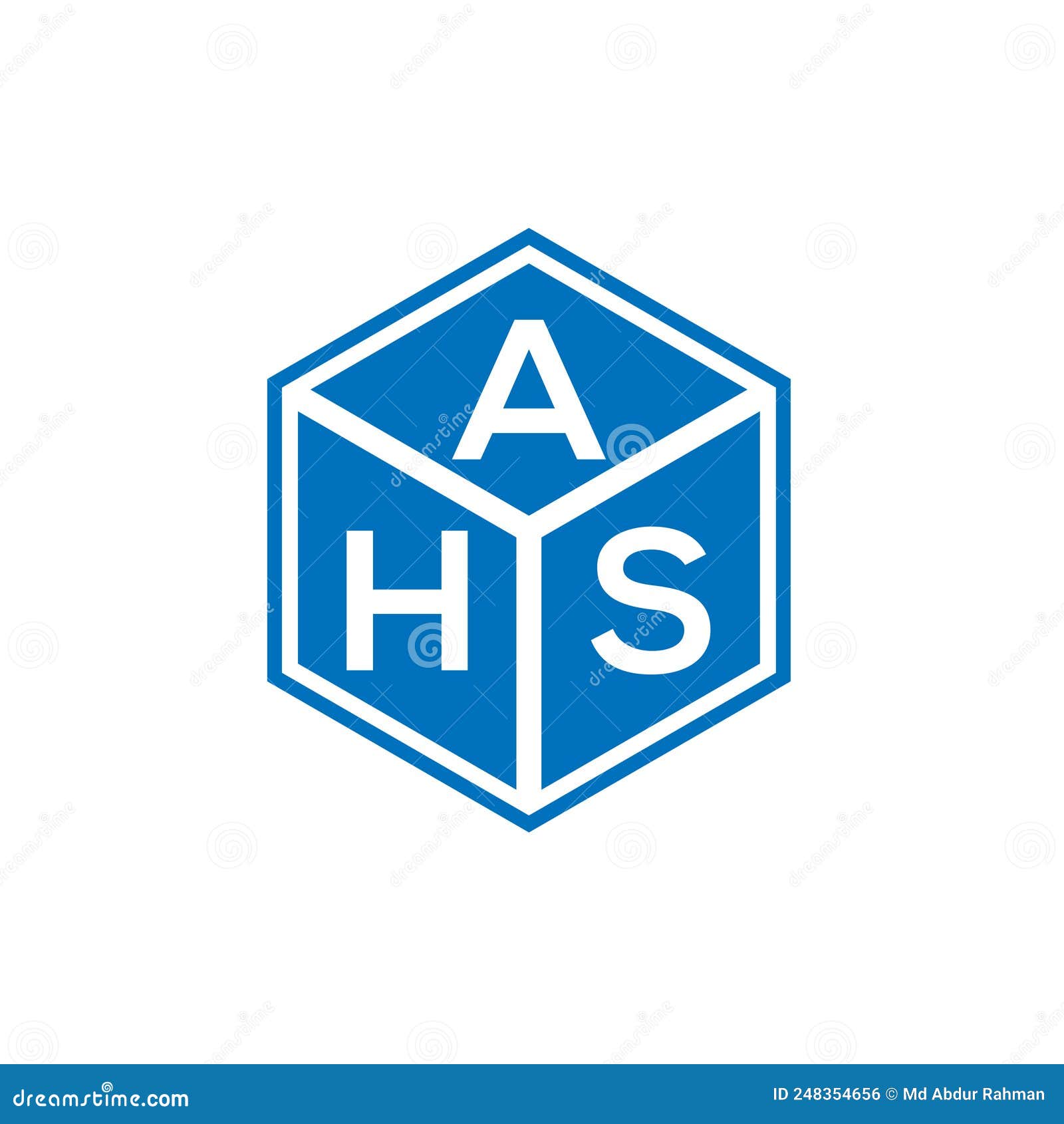 AHS Letter Logo Design on Black Background. AHS Creative Initials ...