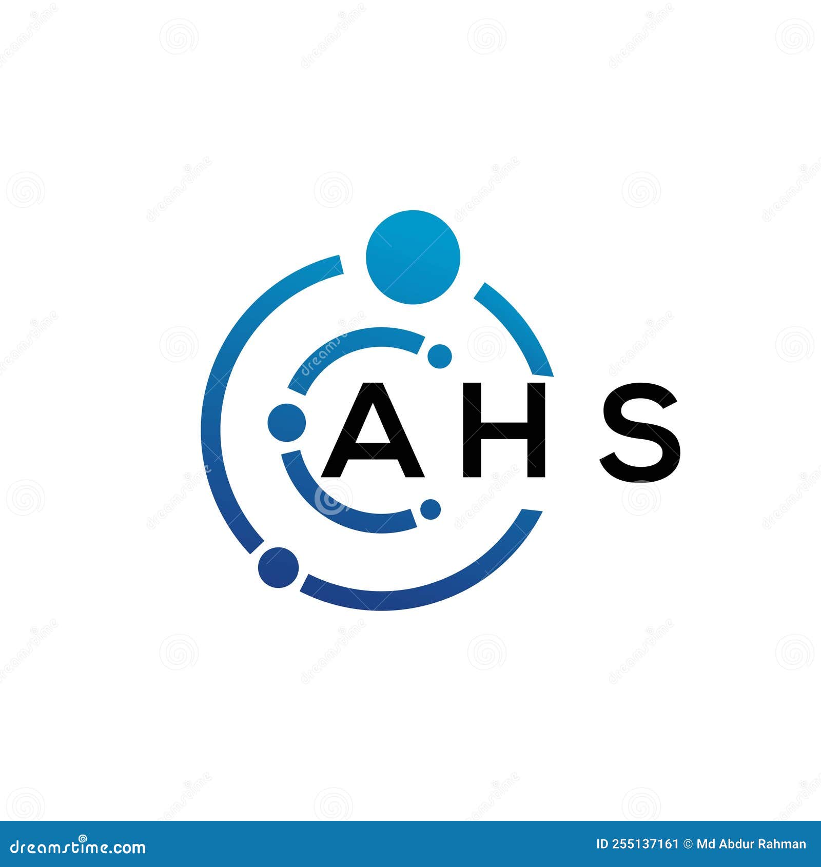 AHS Letter Logo Design on Black Background. AHS Creative Initials ...