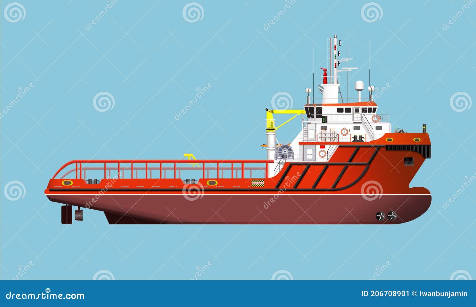 Anchor Handling Tug Drawings Vector Illustration | CartoonDealer.com ...