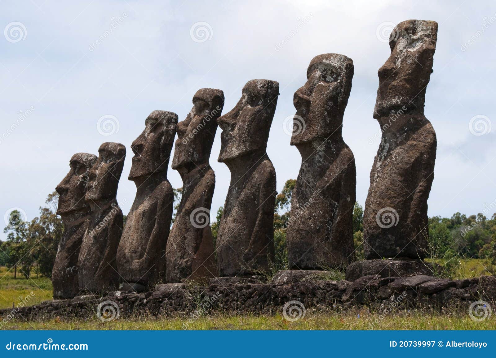 Ahu Akivi, Easter island stock image. Image of polynesia - 20739997