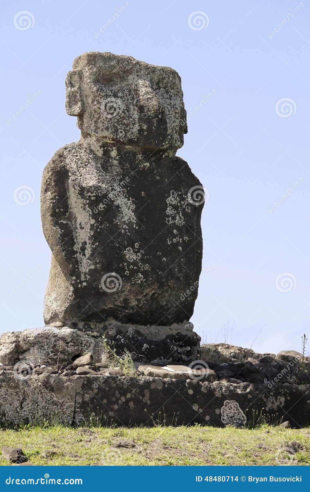 Ahu Ature Huki stock photo. Image of polynesian, rock - 48480714