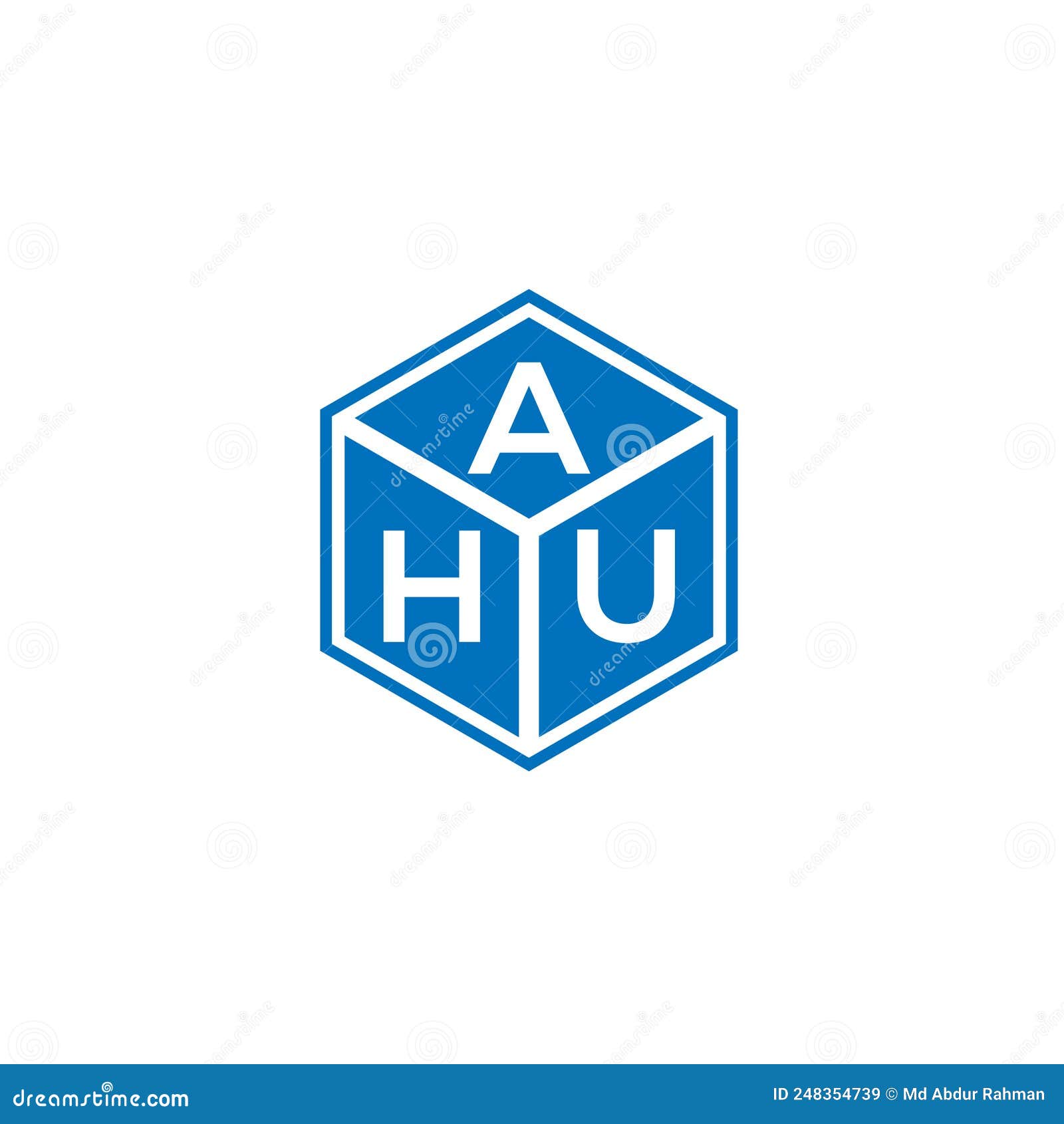 AHU Letter Logo Design On Black Background. AHU Creative Initials ...