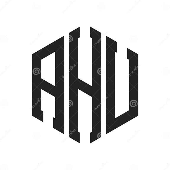 AHU Logo Design. Initial Letter AHU Monogram Logo Using Hexagon Shape ...