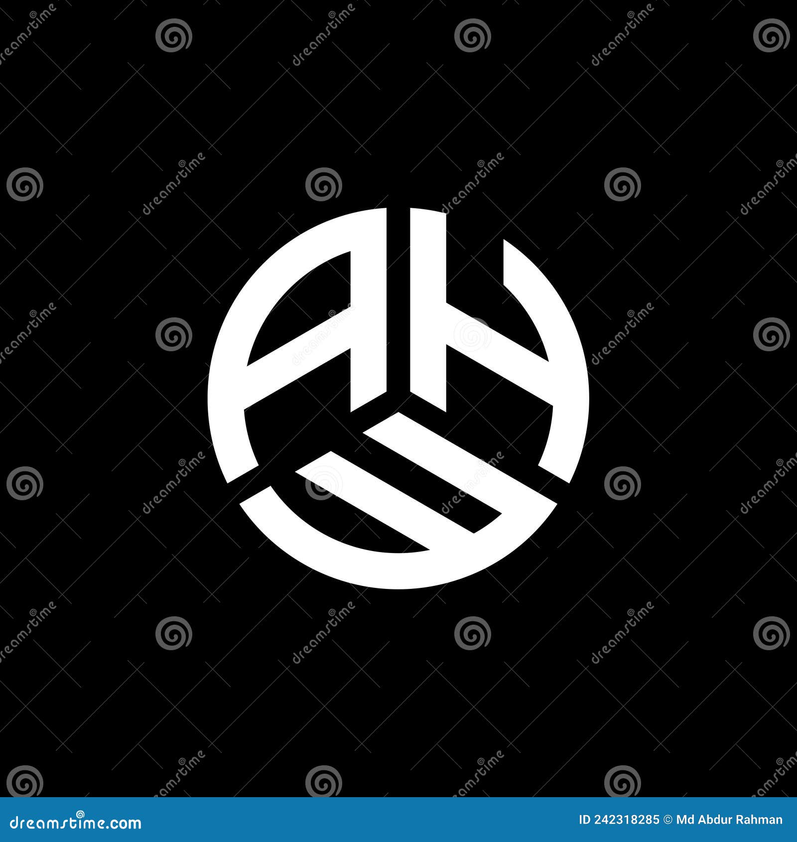 AHW Letter Logo Design on White Background. AHW Creative Initials ...