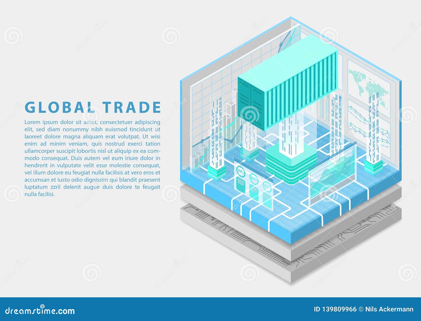 Global Digital Trade Concept with Connected Shipping Container and ...