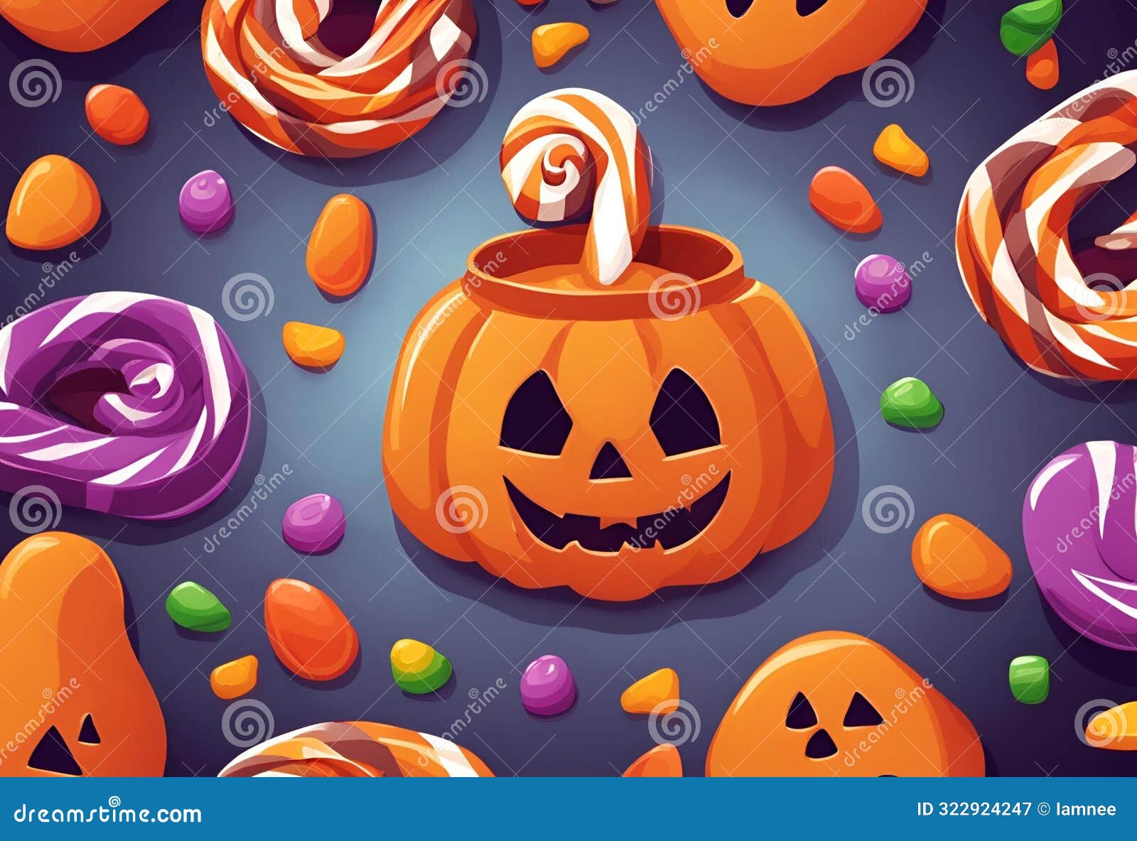 Various Halloween Candies Assortment.Cartoon Abstract Art.AI Generated ...