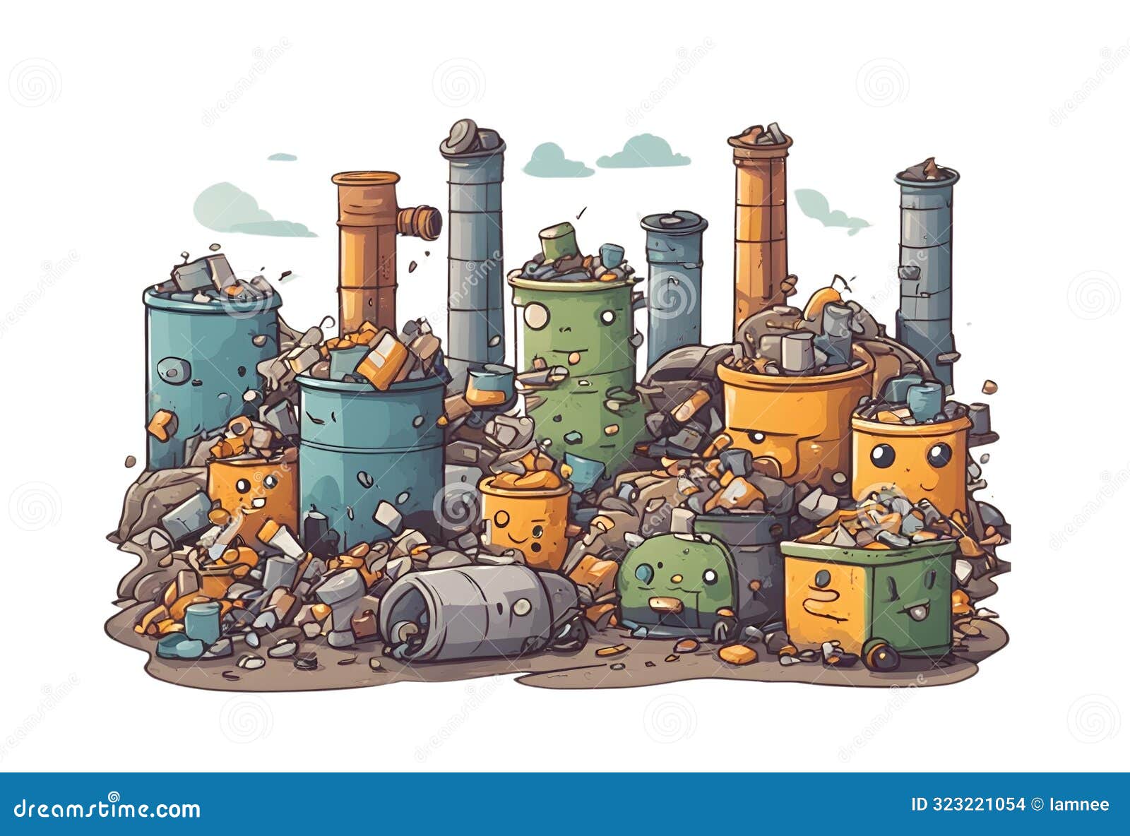 Metal Waste Overflows in Tanks, Waiting To Be Transported for Recycling ...