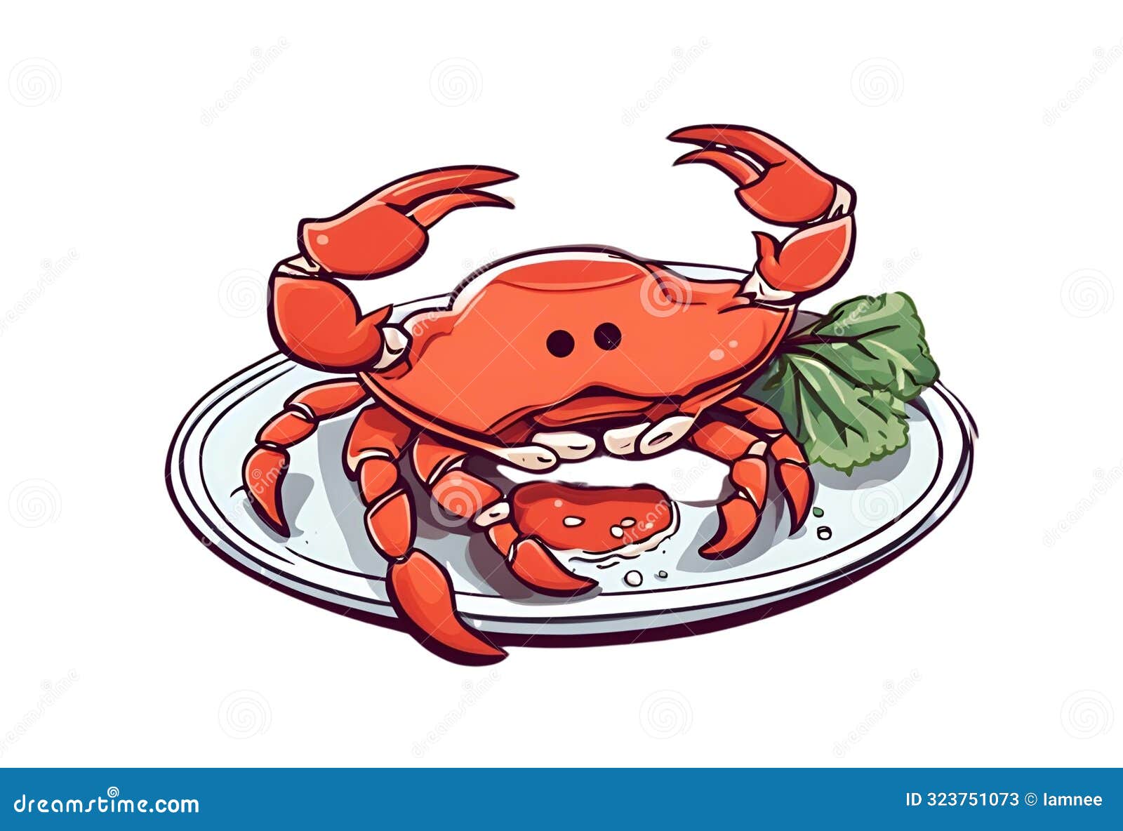 Steamed Red Crab, Fresh Seafood.Cartoon Abstract Art.AI Generated Stock ...