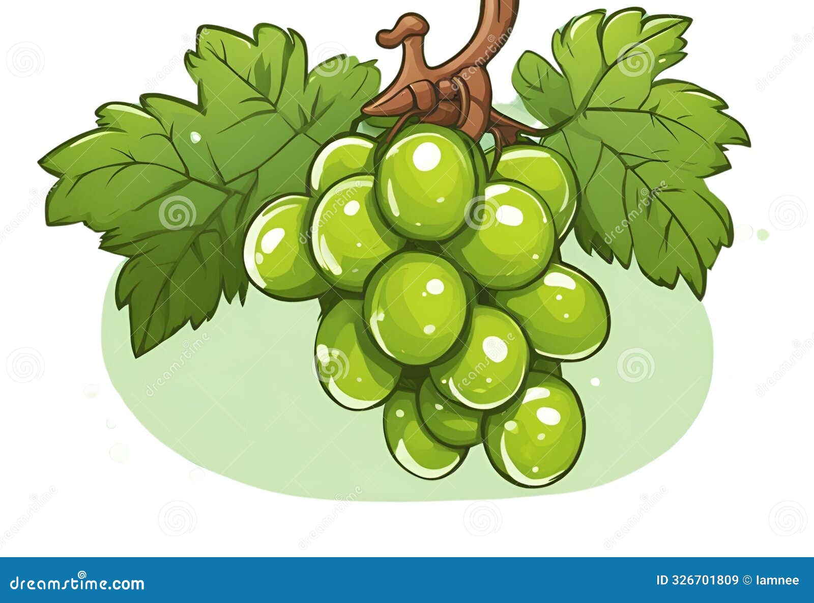 Fresh Delicious Green Grapes.Cartoon Abstract Art.AI Generated Stock ...