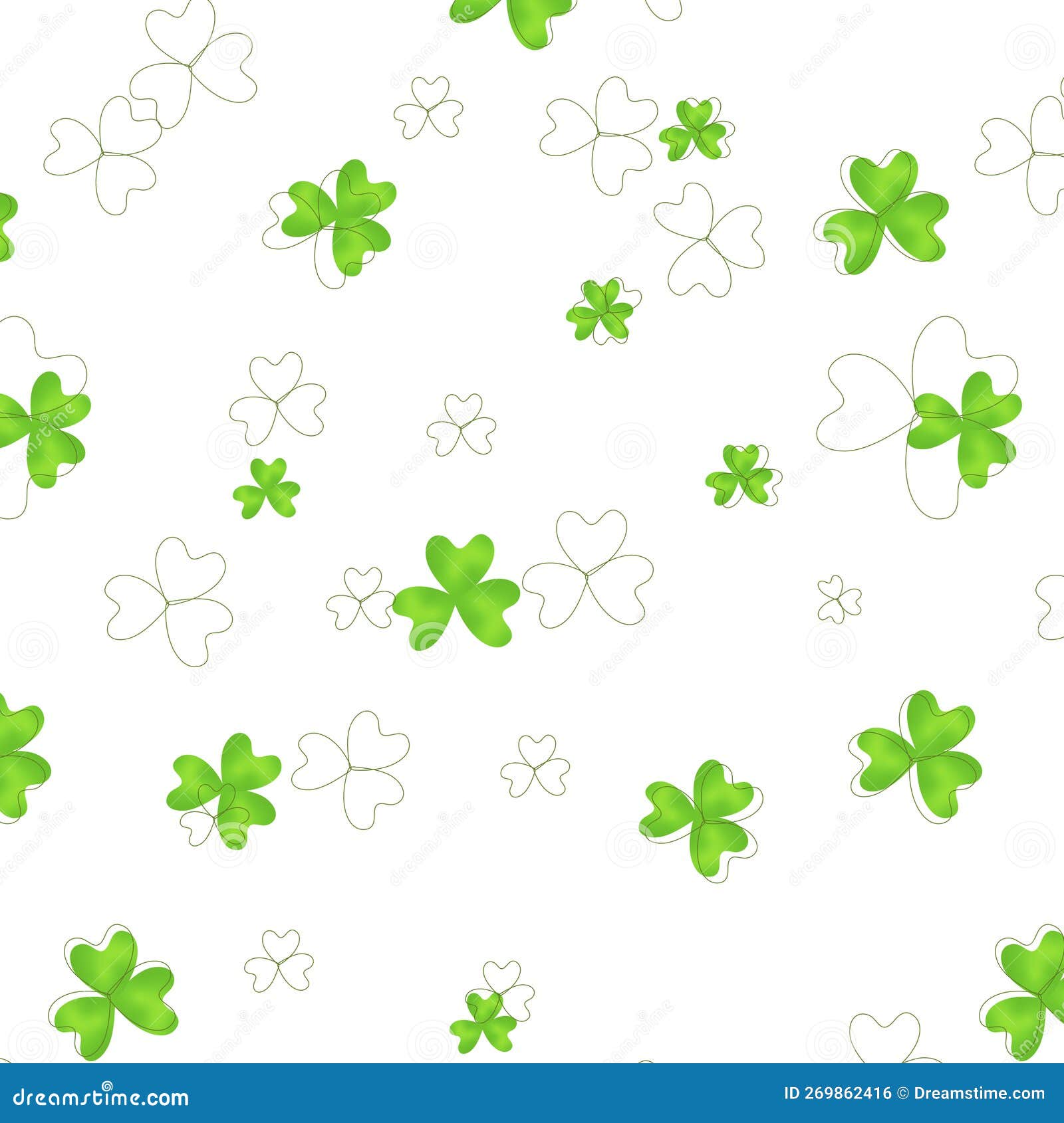 Seamless Four-leaf Pattern, Good Luck Symbol Stock Vector ...
