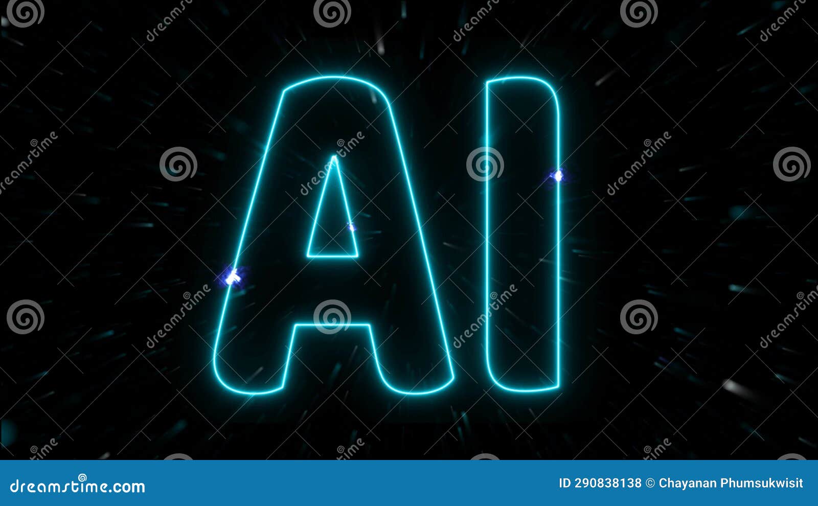 AI Abstract Blue Blur Ball Visualization Waveform Technology Digital ...