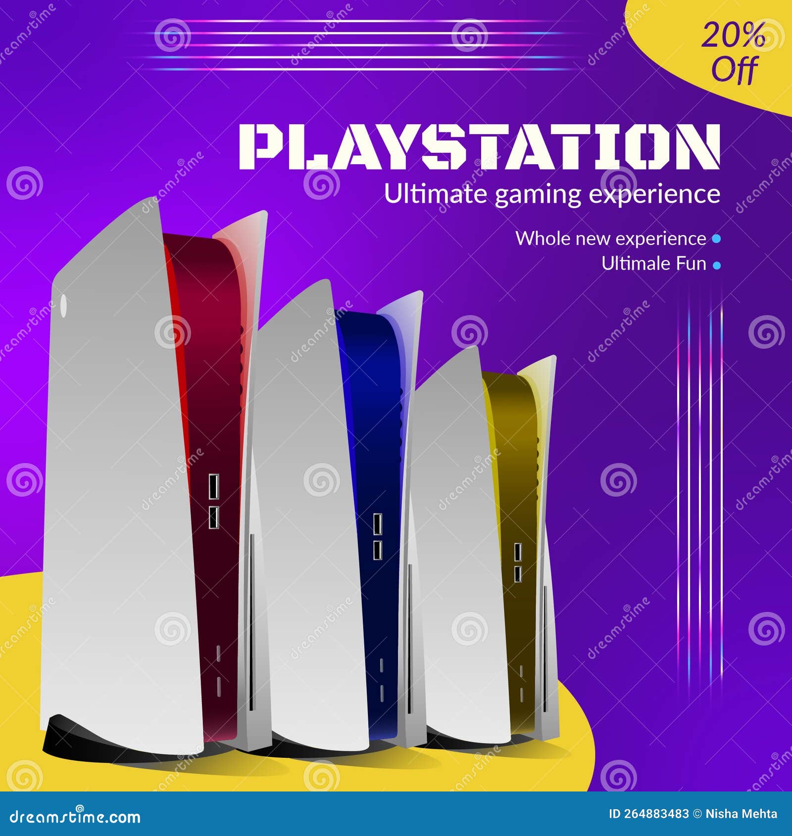 Banner Design of Playstation Ultimate Gaming Experience Stock Vector ...