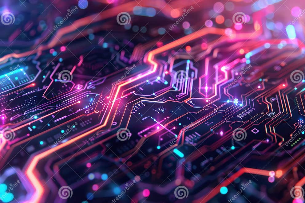 AI Algorithm Abstract Background with Digital Patterns, Circuits, and ...