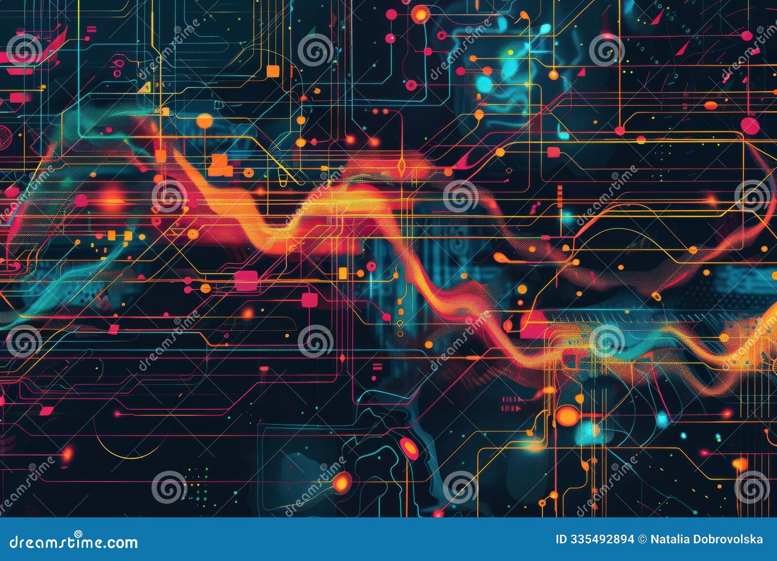 AI Algorithm Abstract Background with Digital Patterns, Circuits, and Codes. Stock Photo - Image ...