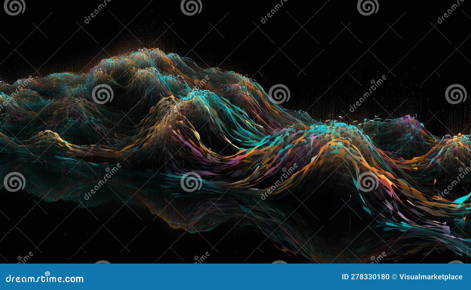 Ai Algorithm Visualized As Flowing Data Stream Stock Illustration Illustration Of Algorithm