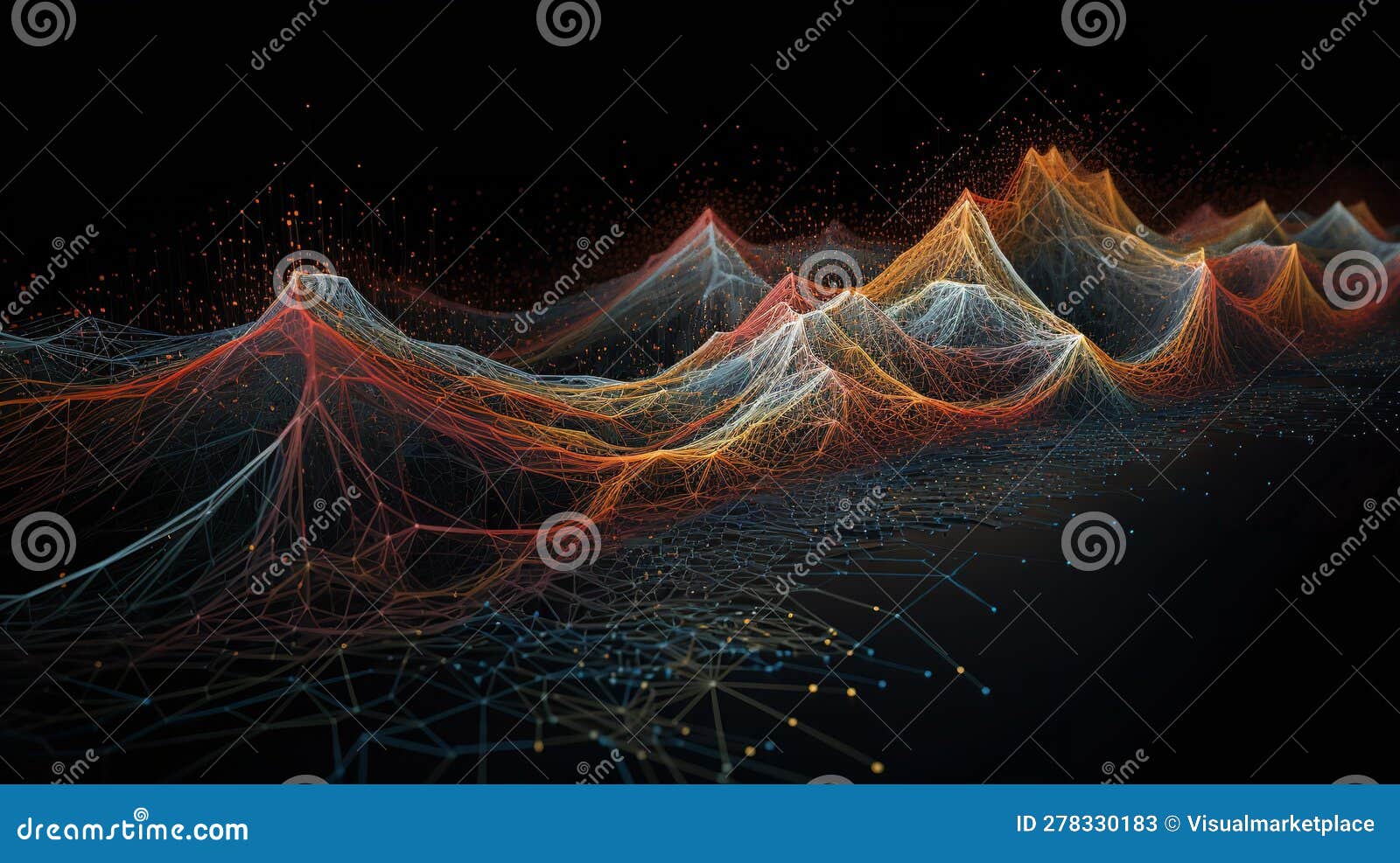 Ai Algorithm Visualized As Flowing Data Stream Stock Illustration Illustration Of Programming