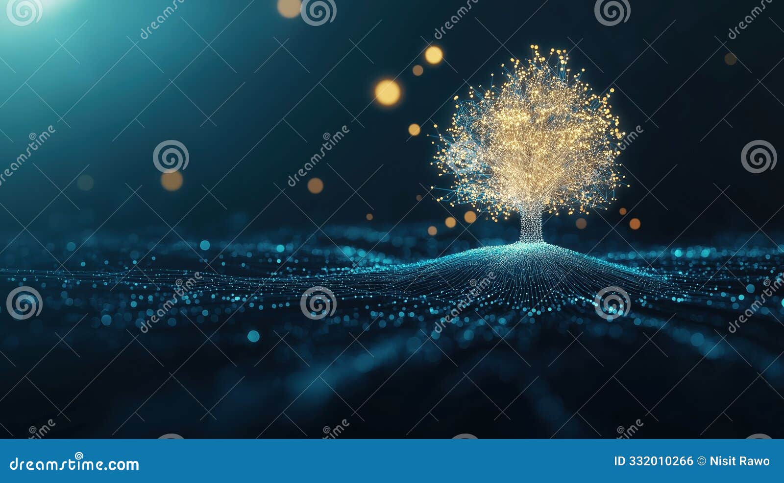 Ai Algorithm Visualized As A Glowing Digital Tree Symbolizing Data Growth And Learning Ai