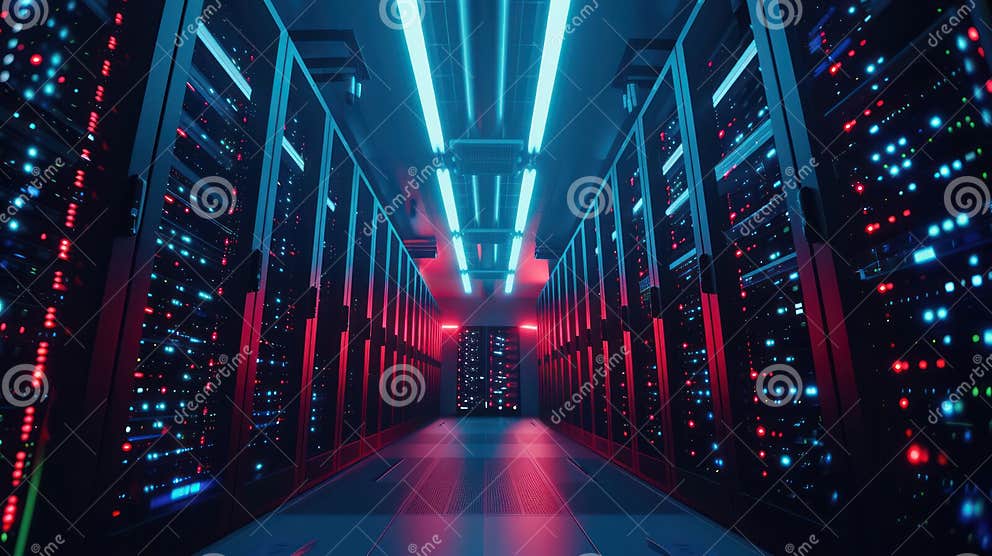 AI Algorithms Processing Massive Amounts of Big Data Stock Illustration - Illustration of ...