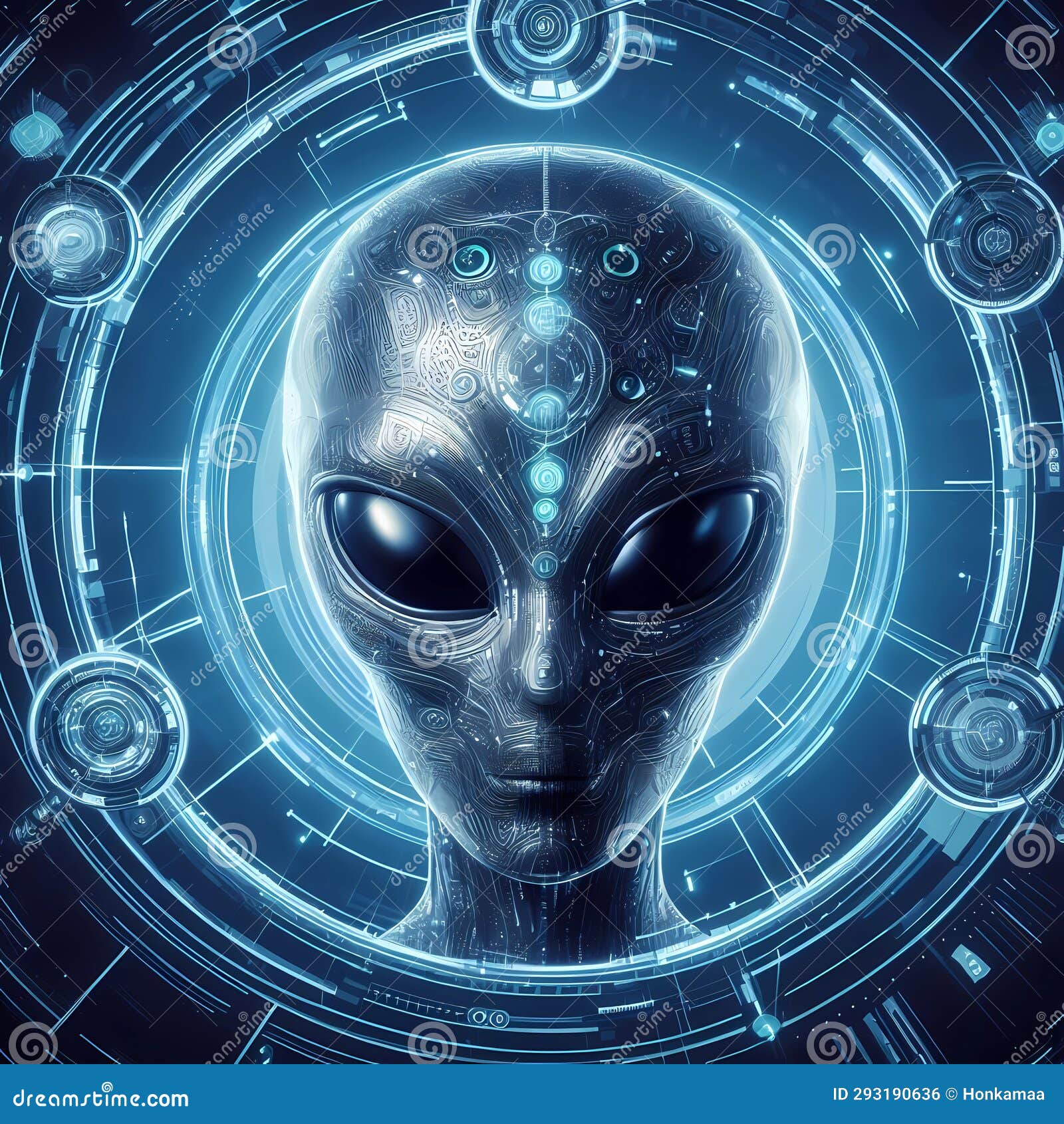AI alien concept stock illustration. Illustration of light - 293190636