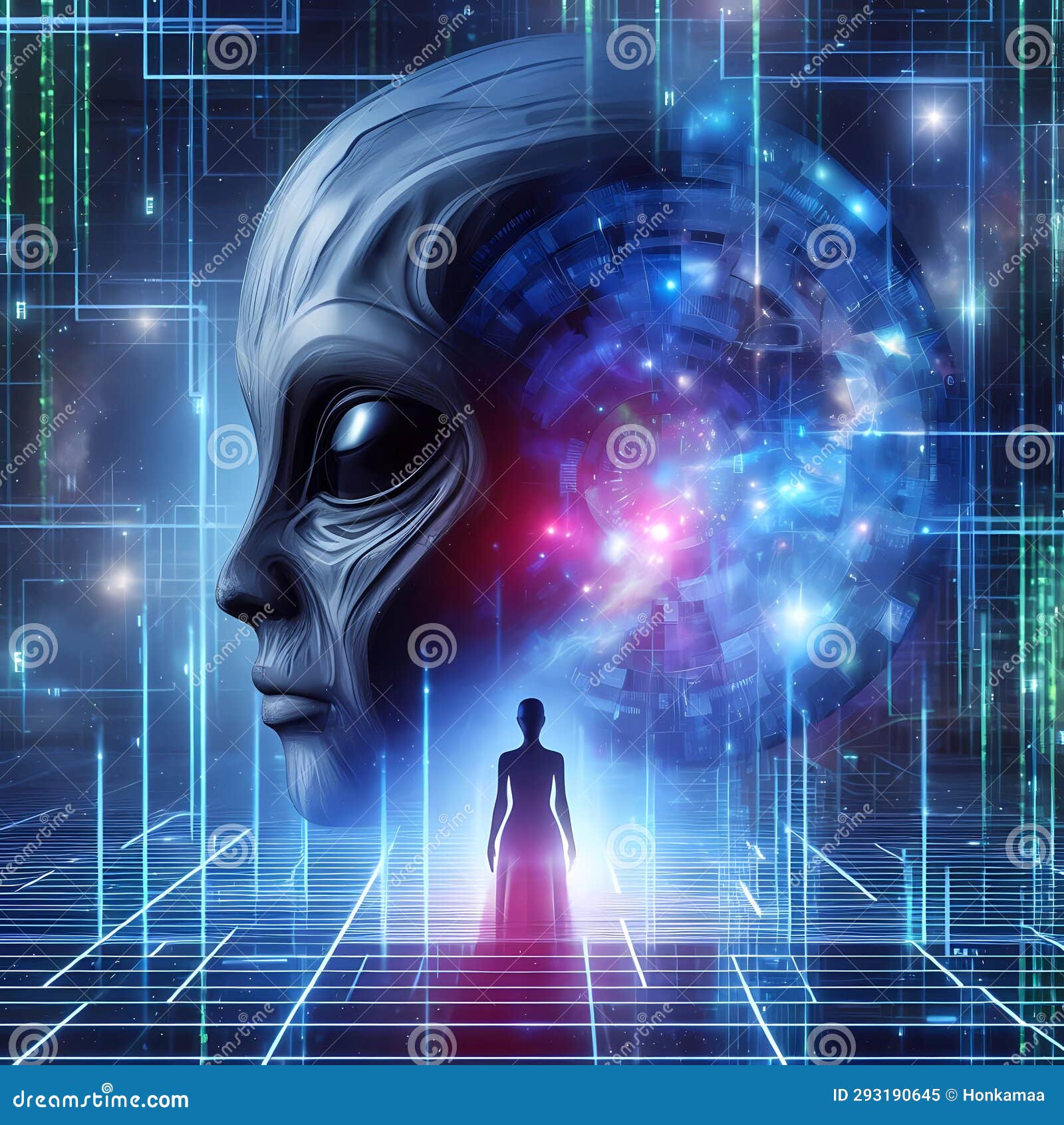 AI alien concept stock illustration. Illustration of futuristic - 293190645
