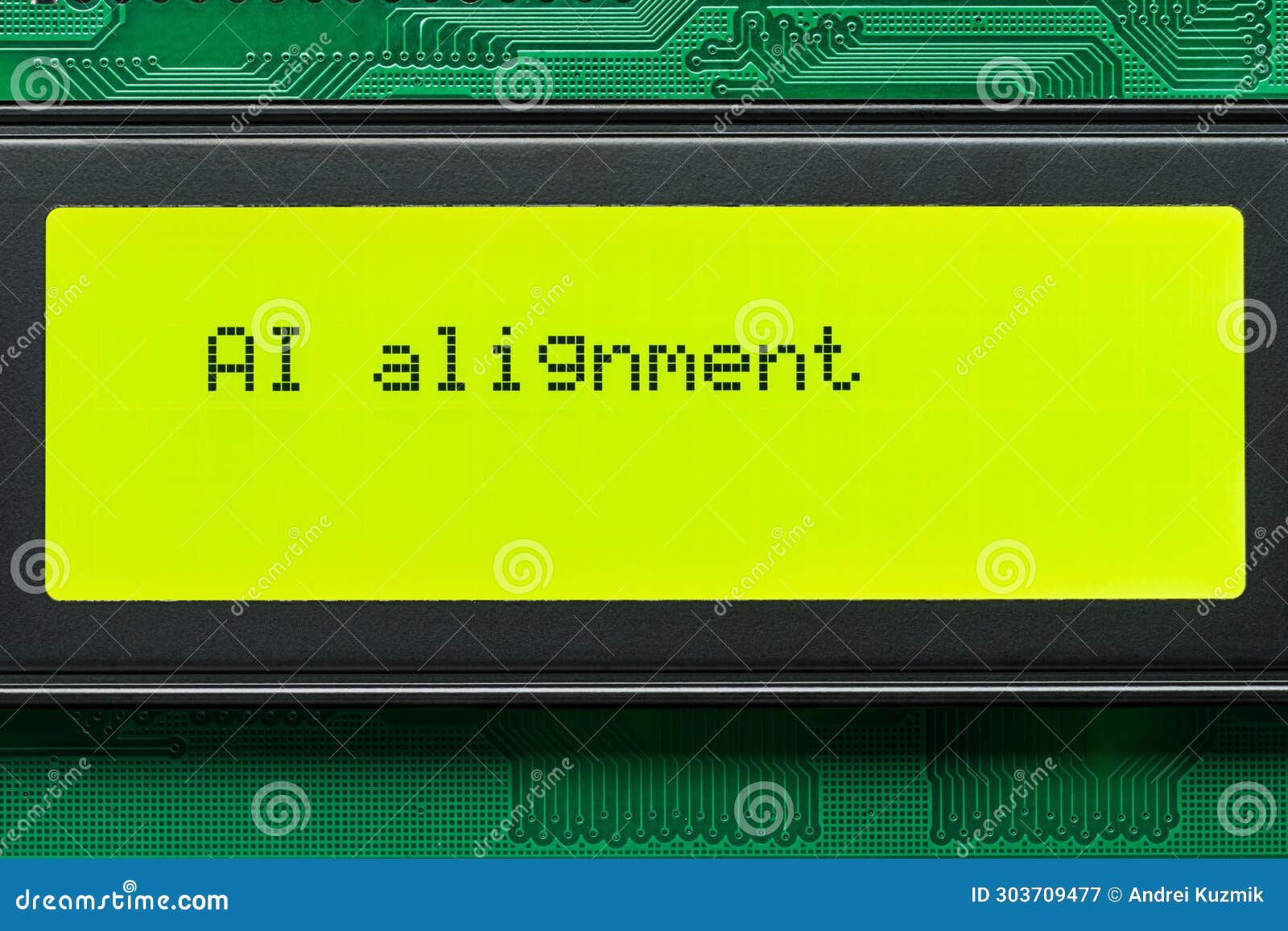 AI Alignment Text on the Green Monochrome Character Display Stock Image ...