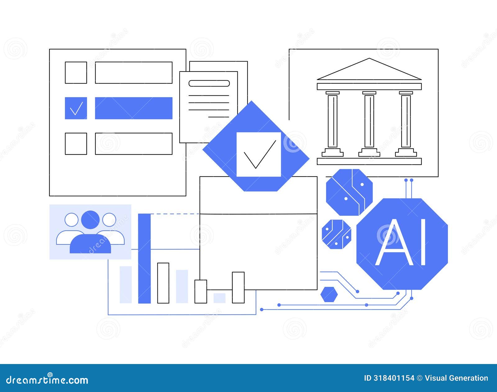 AI-Analyzed Electoral Systems Abstract Concept Vector Illustration ...
