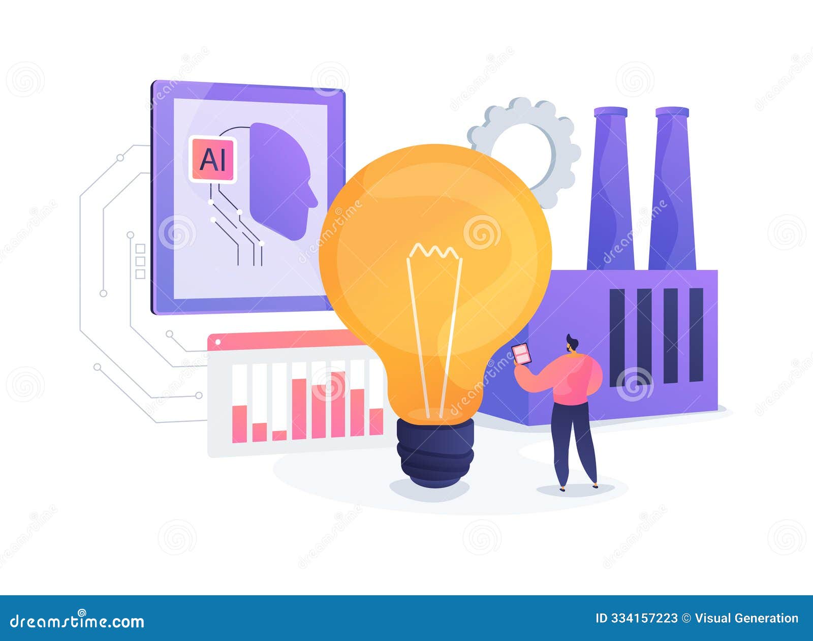 AI-Analyzed Energy Consumption Abstract Concept Vector Illustration ...