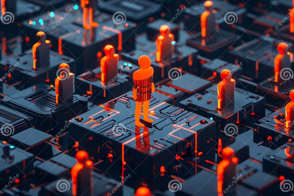 An AI Analyzing Patterns of Suspicious Activity Robot Computer Stock ...