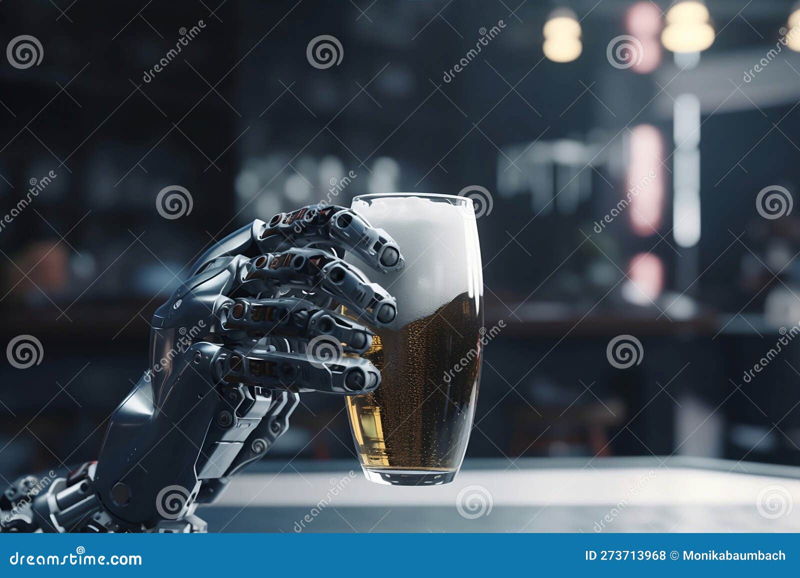 AI Android Hand Holding Beer Mug. Generative AI Illustration Stock ...