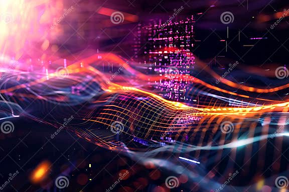 AI Art Featuring Technology-Based Clouds and High-Level Data Processing ...