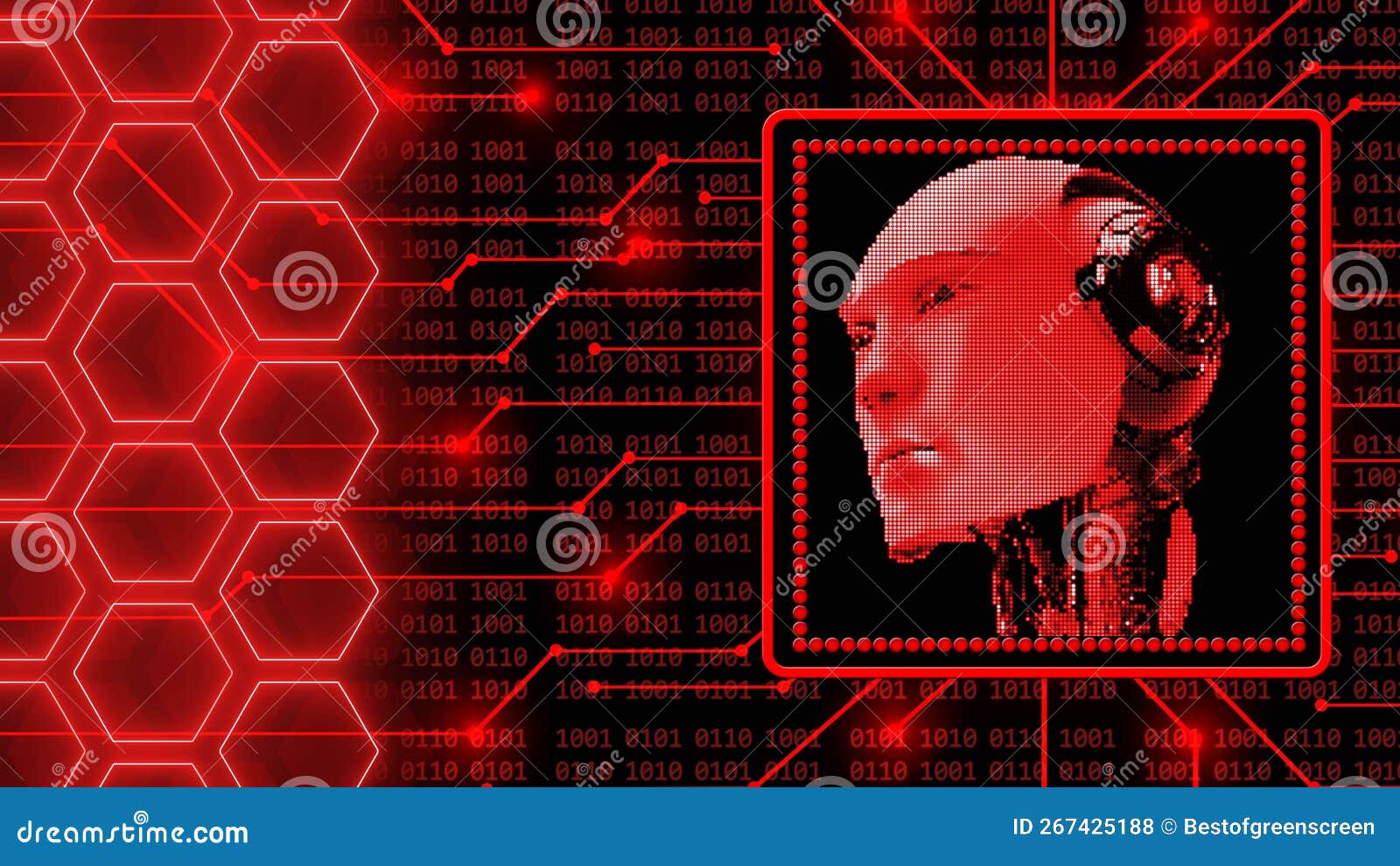 AI or Artificial Intelligence with Abstract 3D Robotic Head ...