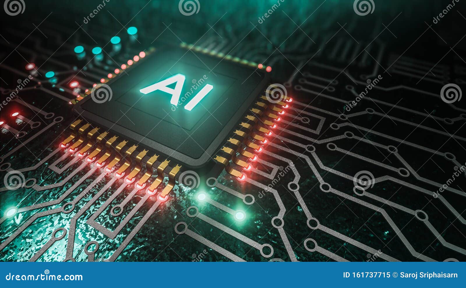 AI Artificial Intelligence, Central Computer Processors CPU Concept ...