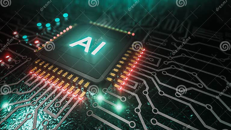 AI Artificial Intelligence, Central Computer Processors CPU Concept ...