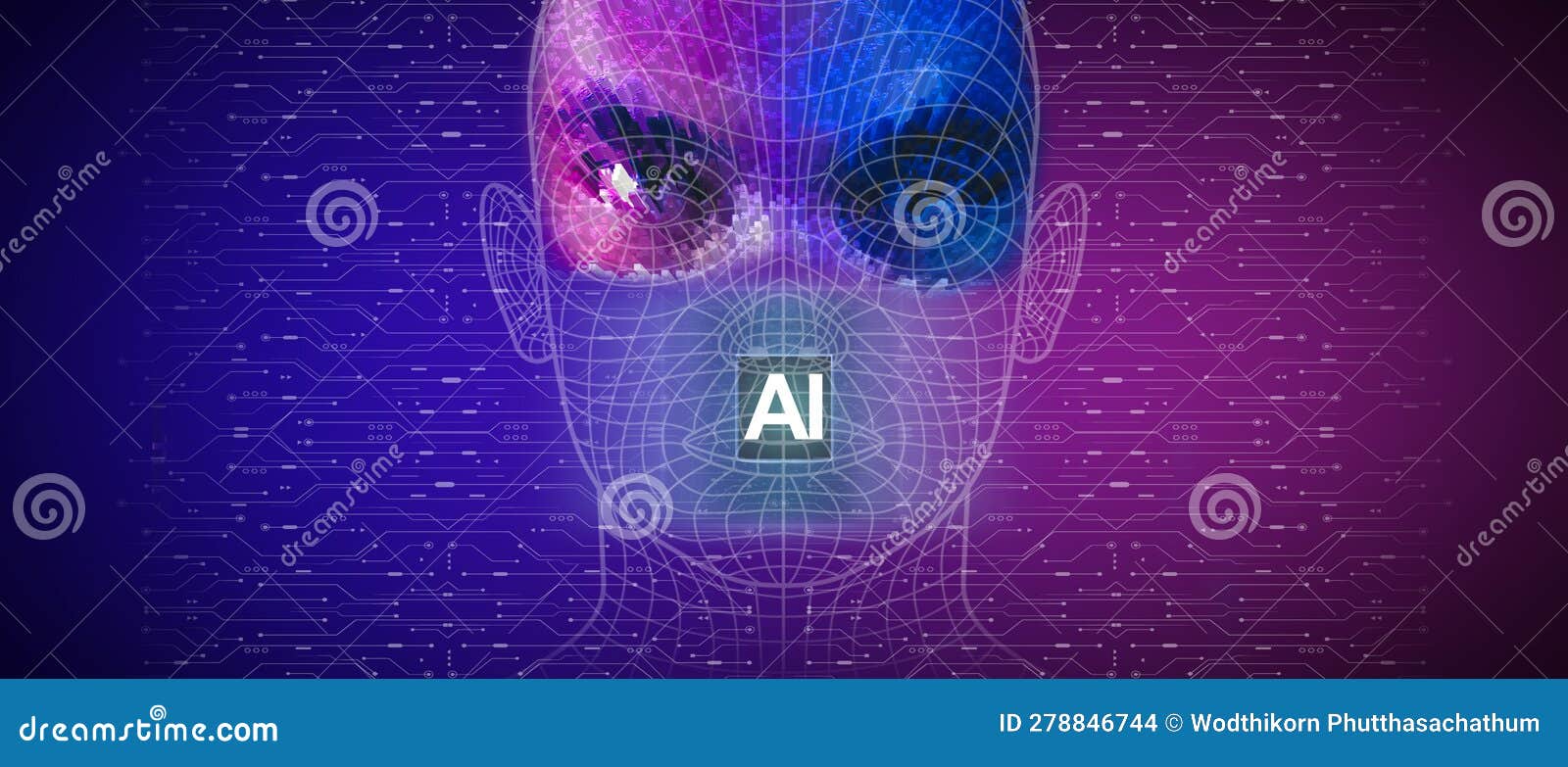 AI Artificial Intelligence Concept, Close Up of Microprocessor with ...