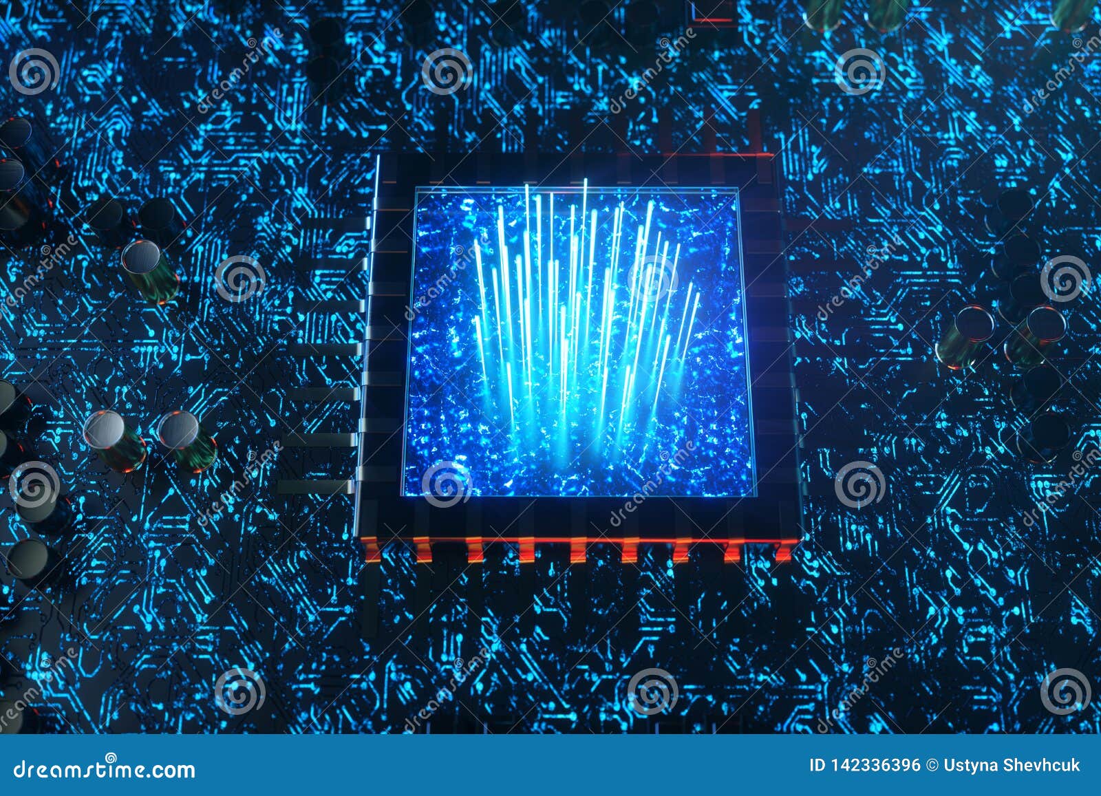AI - Artificial Intelligence Concept CPU. Machine Learning Stock ...
