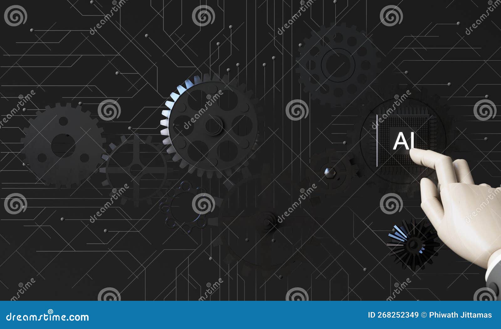 AI, Artificial Intelligence Concept,3d Rendering Stock Illustration ...