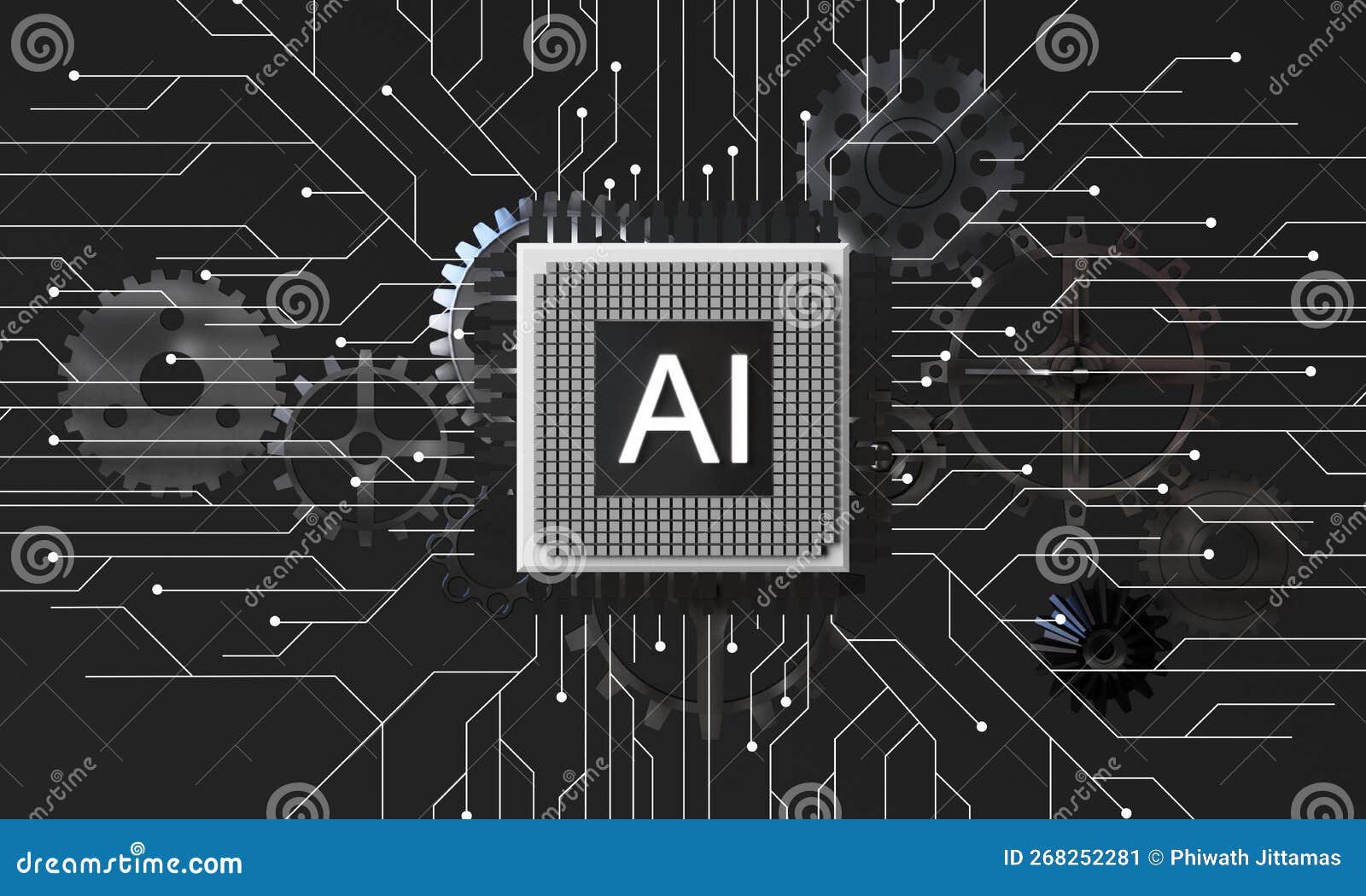 AI, Artificial Intelligence Concept,3d Rendering Stock Illustration ...