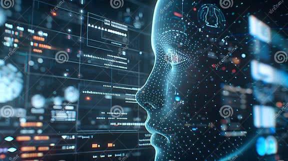 AI Artificial Intelligence Concept Deep Learning GUI Stock Illustration - Illustration of ...