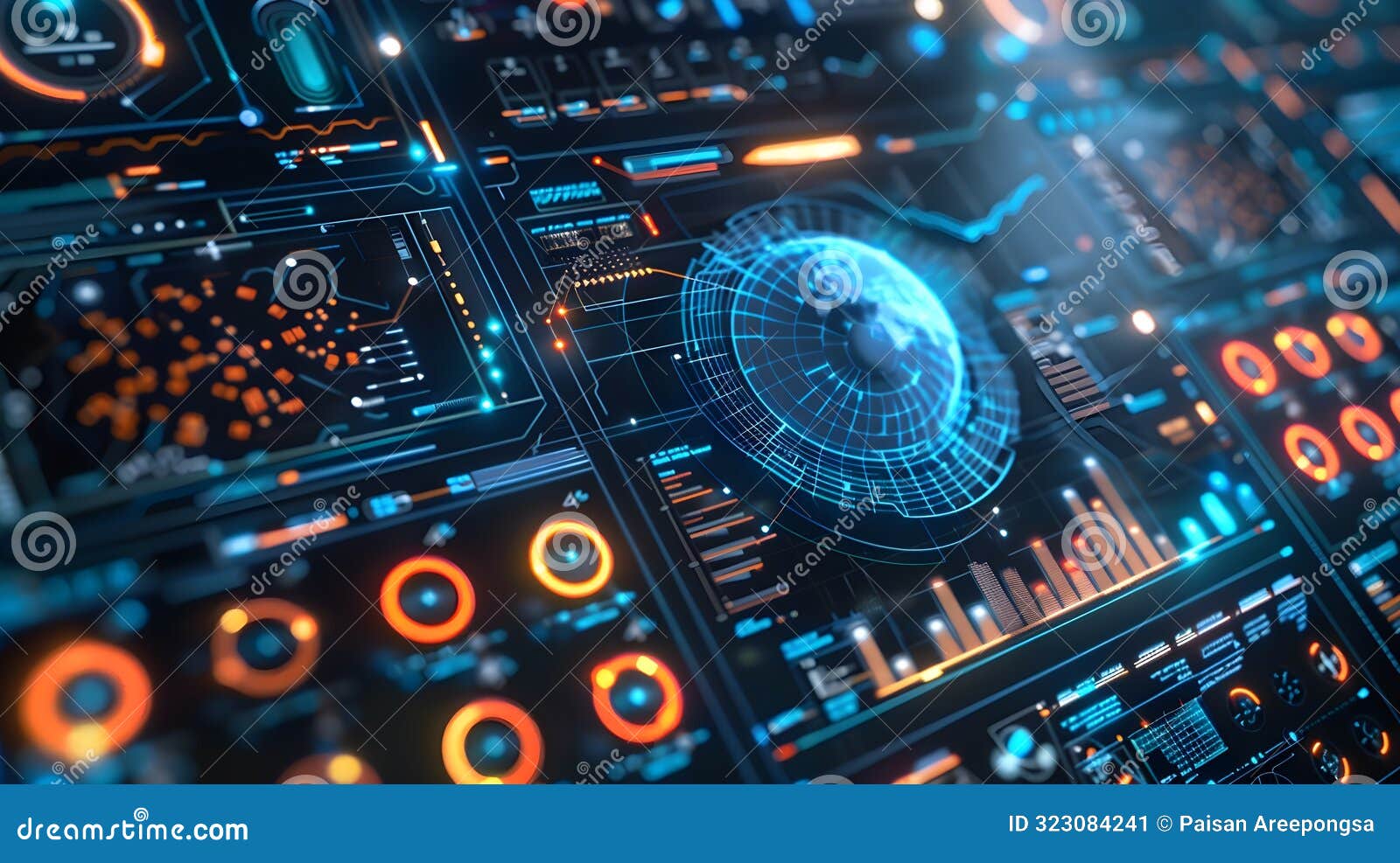 AI Artificial Intelligence Concept Deep Learning GUI Stock Illustration - Illustration of human ...